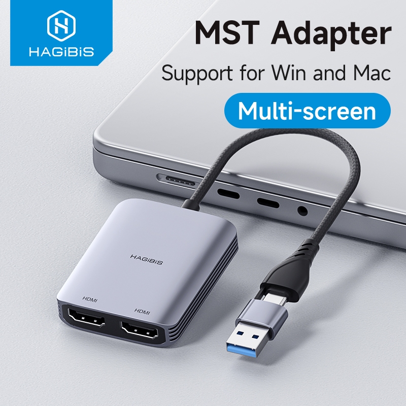 HAGiBiS 2 In 1 USB A/USB C To HDMI Triple Display Adapter | Shopee Malaysia