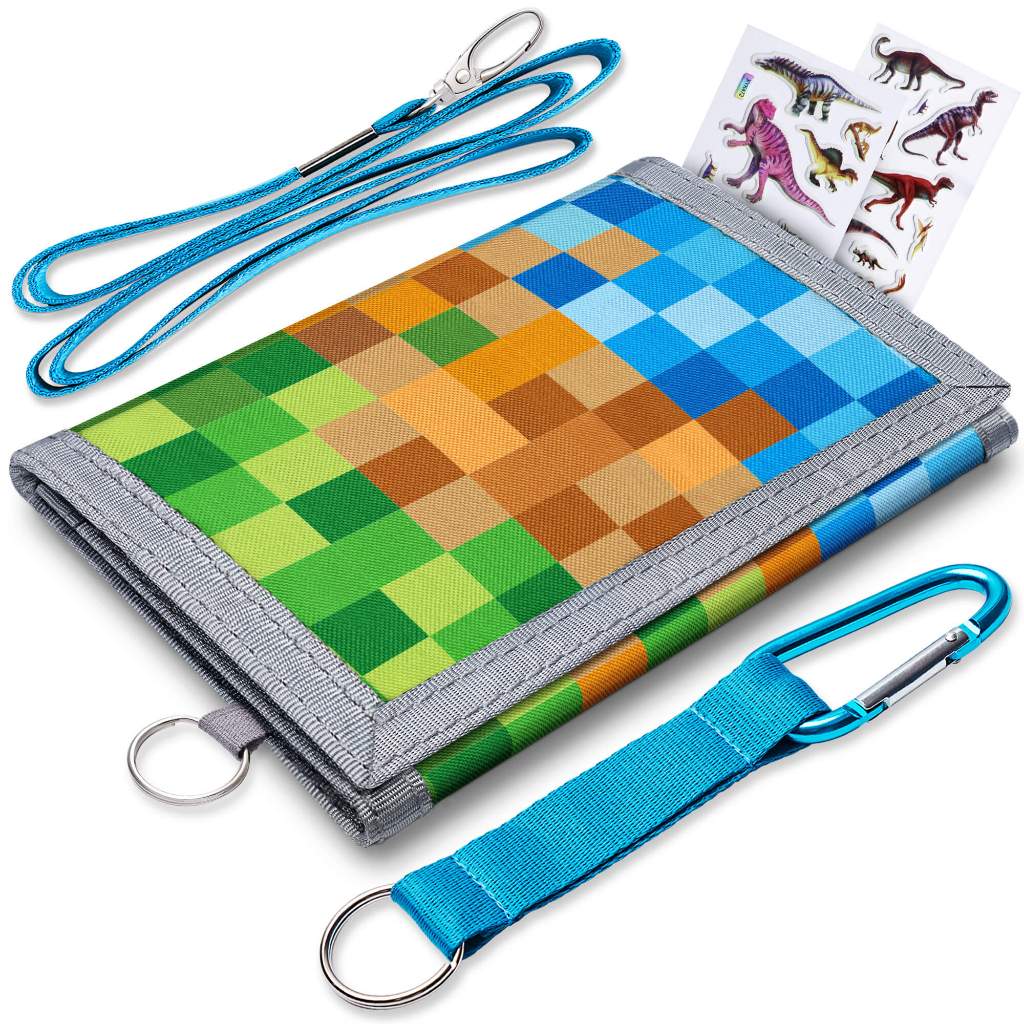 Kids Wallet for Boys, Minecraft, Trifold with Chain, Toddler/Youth Boys ...
