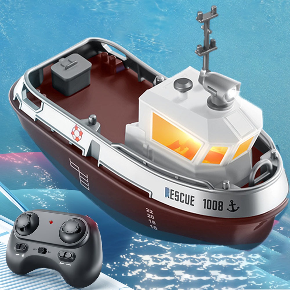 RC Remote MINI Boat Tugboat Boy Toy Powerful Dual Motor 2.4G Radio ...