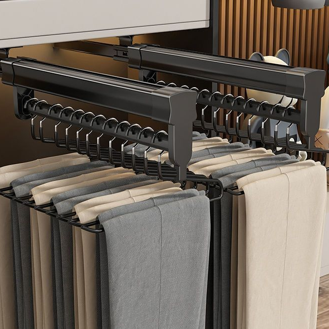 Pants Trousers Rack Retractable Slide Rail Pull-out Retractable Storage ...