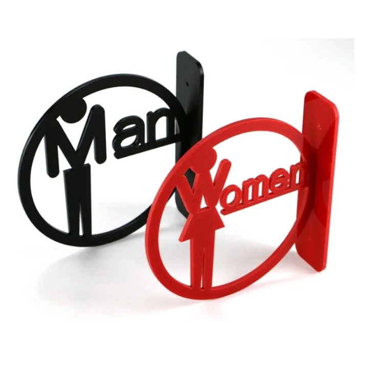 【JiuJiu】Acrylic Carved Wc Sign Wall Mounted Toilet Signage Plate Wall ...