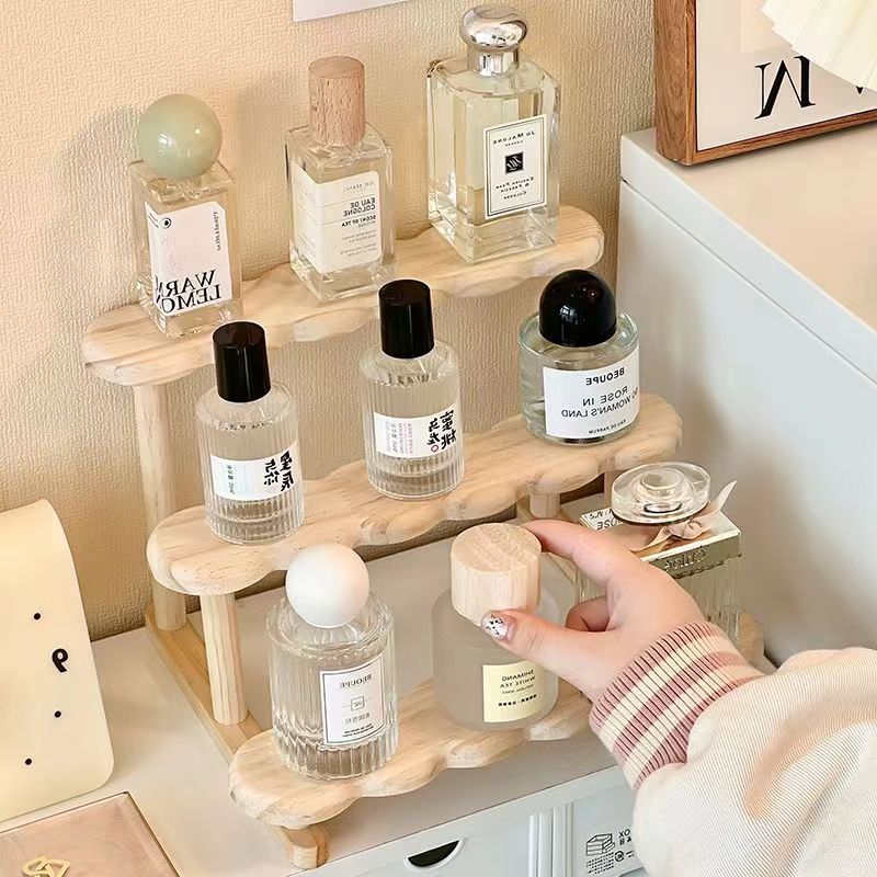 Wooden Display Riser Shelf Wooden Rack Stand Solid Wood Ladder Rack ...