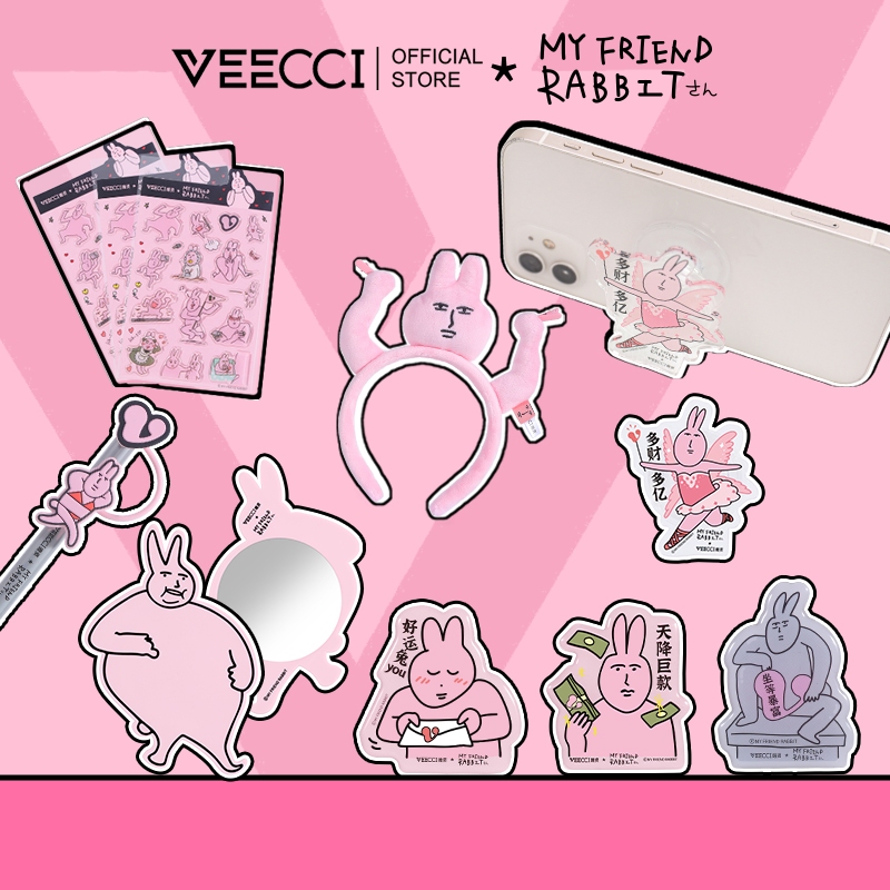 VEECCI x MY FRIEND RABBIT Headbands Mirrors Stickers Refrigerator ...