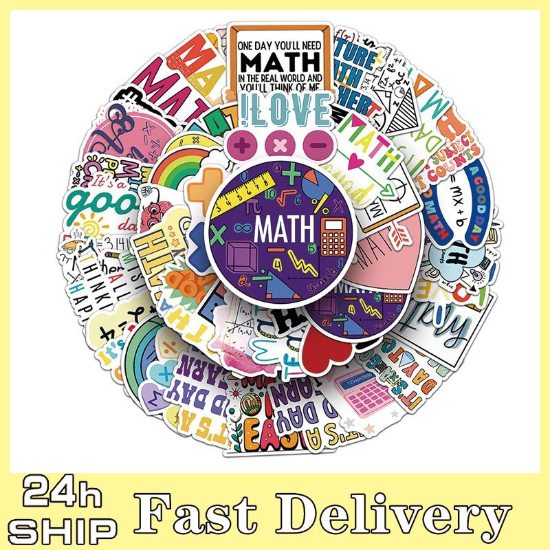 50pcs Funny Cartoon Math Stickers DIY Luggage Guitar Phone Diary ...