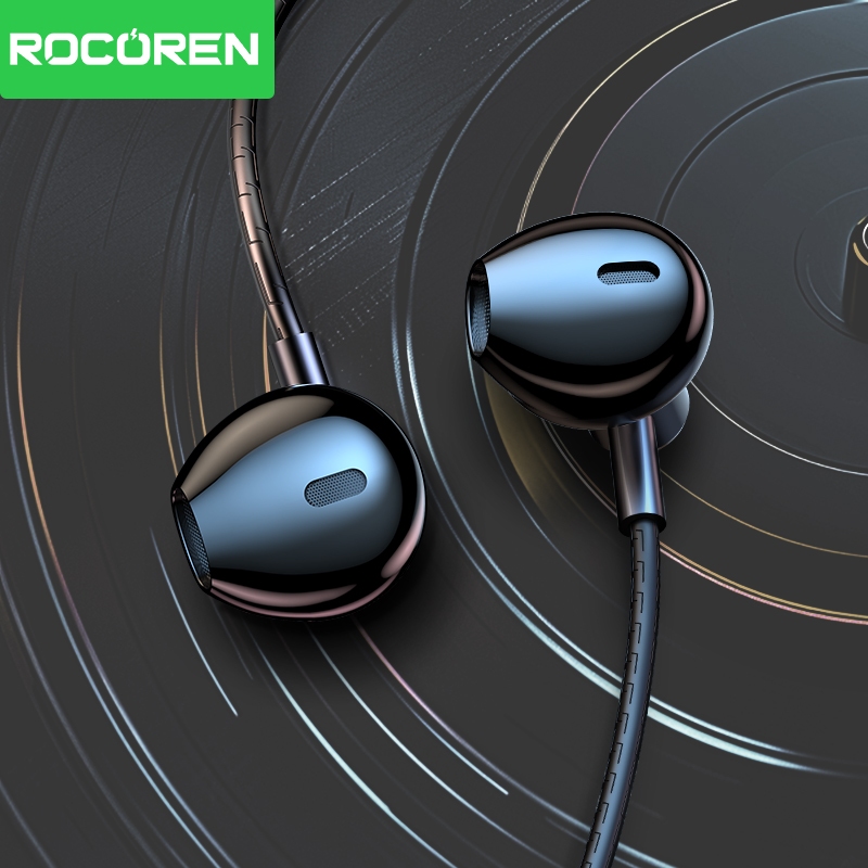 Rocoren Wired Earphone Half-In-Ear Drive-By-Wire Control with ...