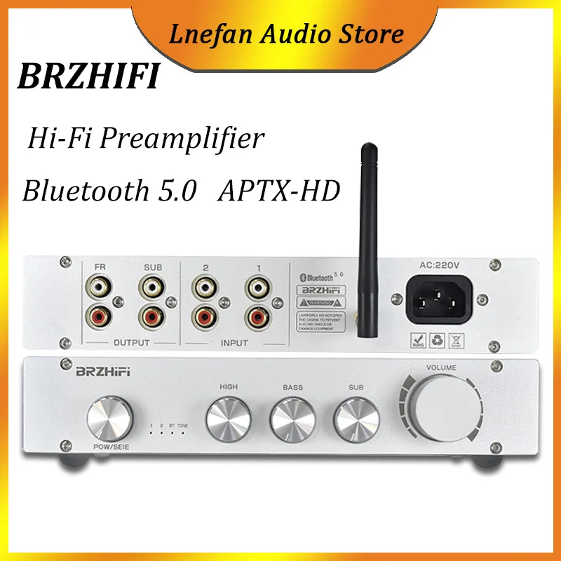⭐⭐⭐BRZHIFI Audio Preamplifier 2.0 2.1 HiFi Amplifier Bluetooth 5.0 APTX ...