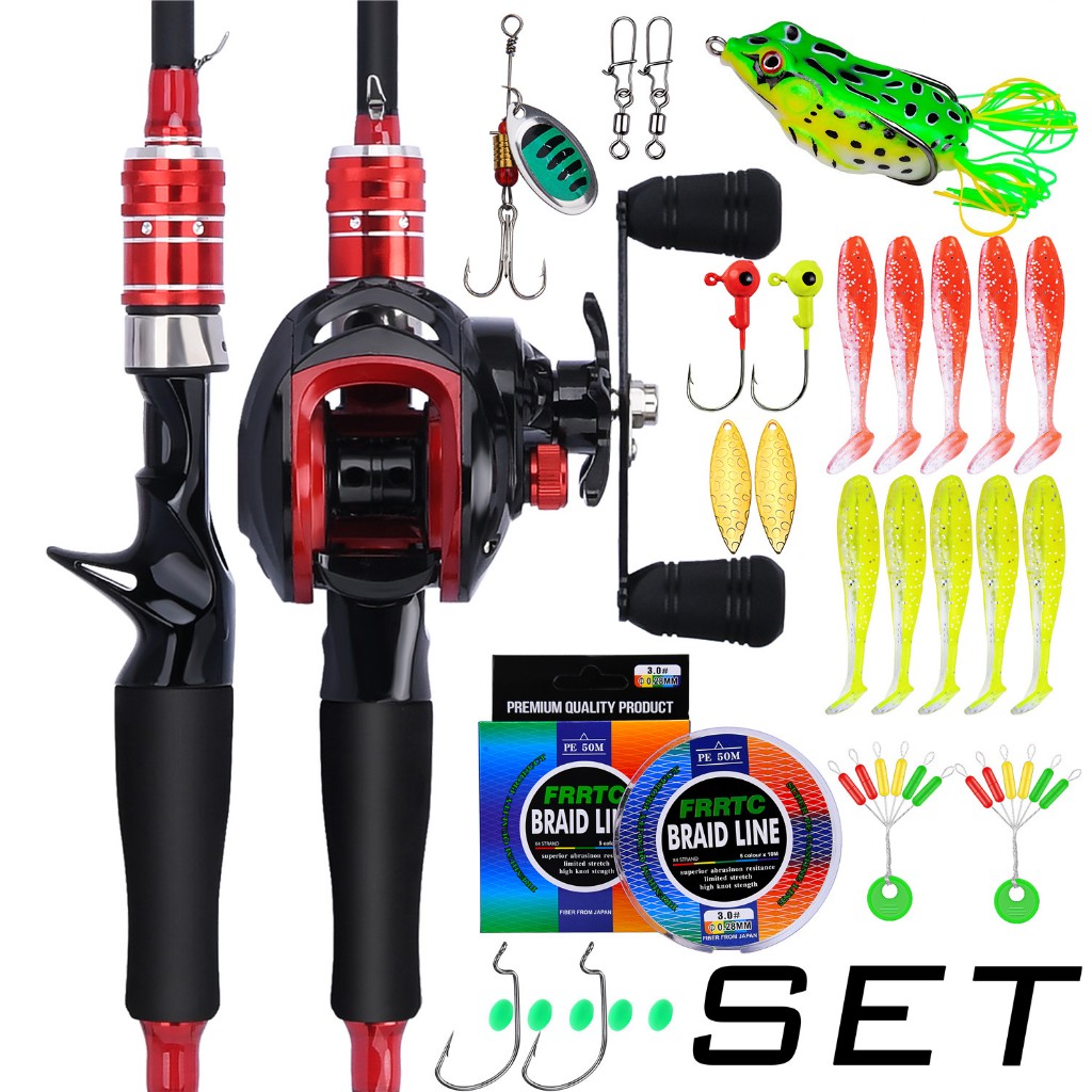 FRRTC Casting Fishing Rod Baitcasting Fishing Reels Left/Right Hand 2 ...