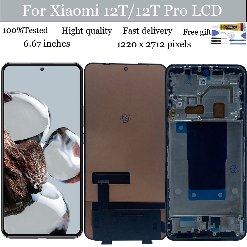 Original AMOLED For Xiaomi 12T 12T Pro LCD Display Touch Screen ...