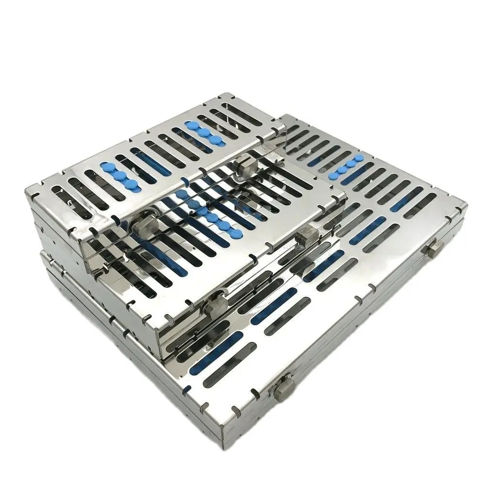1box Dental Lab Autoclave Sterilization Cassette Rack Box Tray Case ...