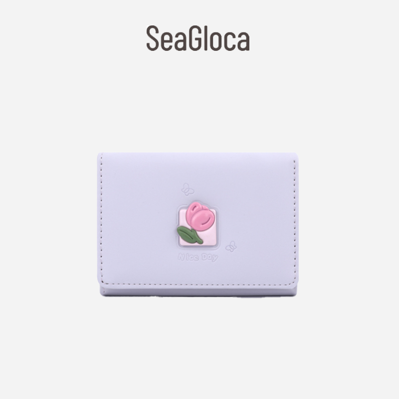 SeaGloca New Cute Zero Wallet Small Flower Hardware Folding Wallet For ...