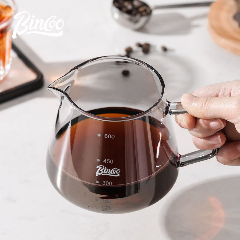 Bincoo Tea Glass Coffee Pot Filter Cup Set Household Brewing (600ml ...