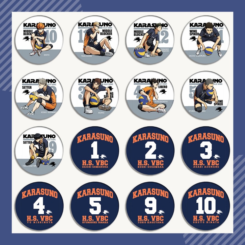 Anime Haikyuu!! Hinata Shouyou Kageyama tobio Nishinoya Yuu Badge Anime ...
