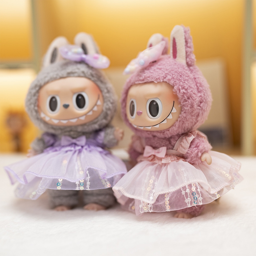 【In stock】labubu pendant doll doll clothes bow sequined gauze skirt ...