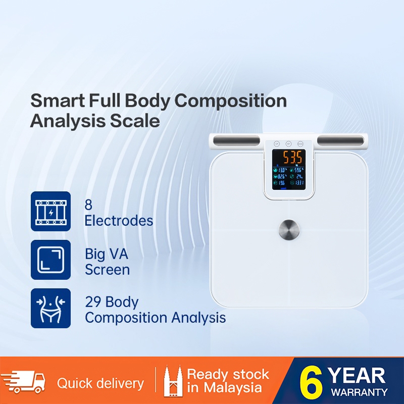Smart Body Fat Weight Scale Full Sensor 8 Electrode Smart Full Body 29 ...