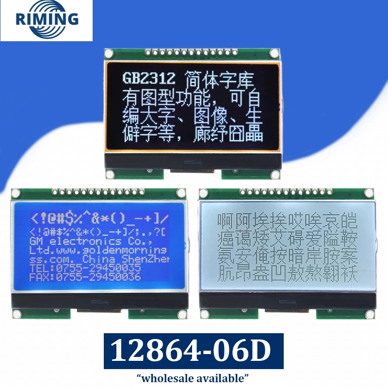 1 Piece 12864-06D, 12864, LCD module, COG, with Chinese font, dot matrix screen, SPI interface ...