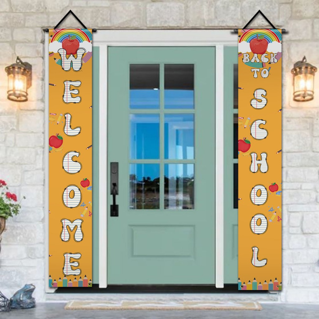 Welcome Back to School Banner Porch Sign Classroom Office School ...