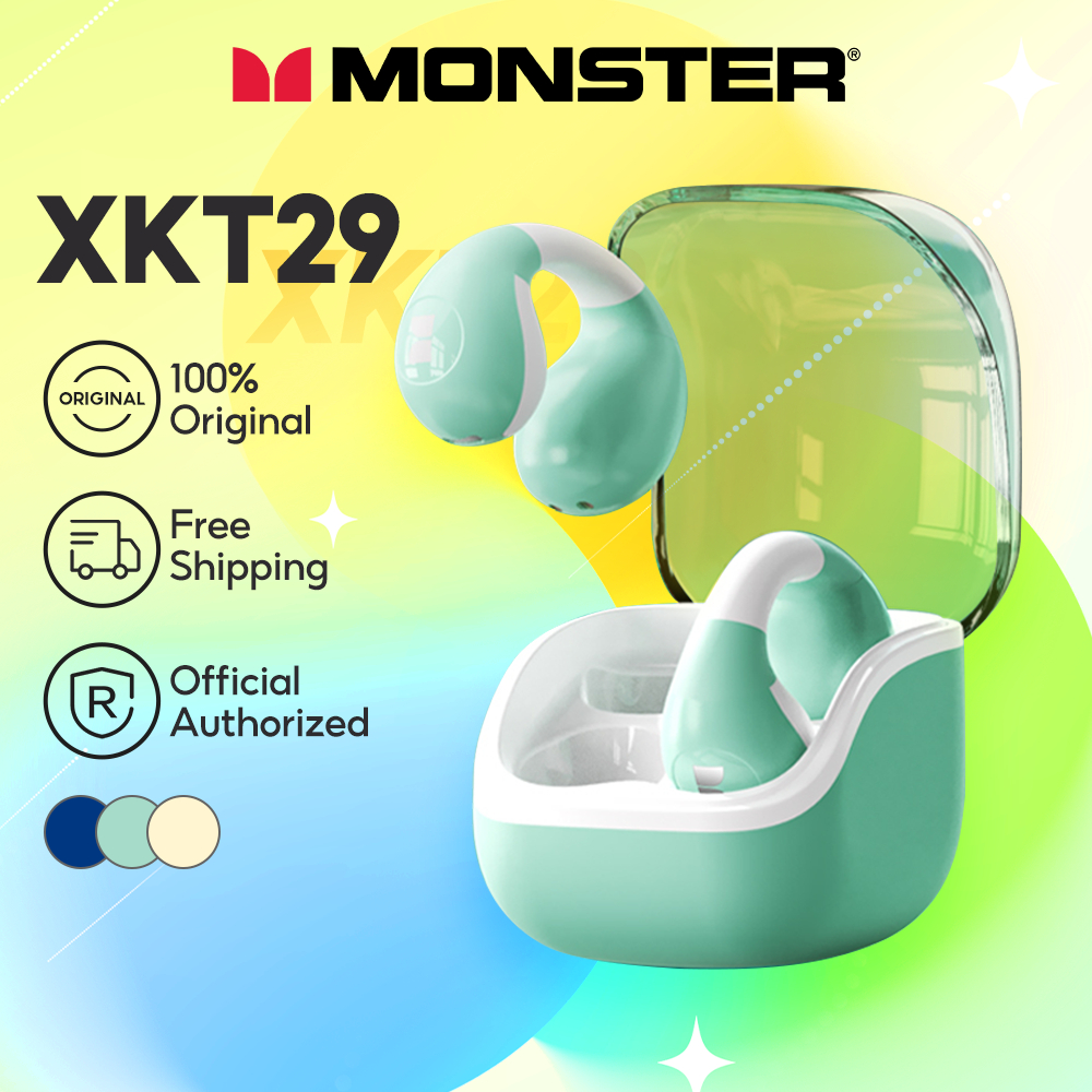 Monster XKT29 Wireless Bluetooth Earclip Earphone HD Voice Low Latency ...
