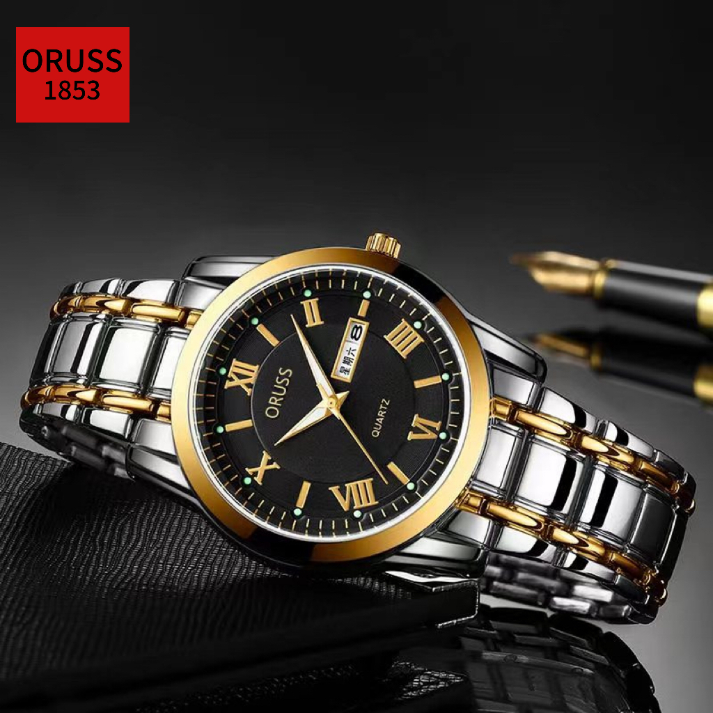 ORUSS Men Waterproof Simple Ultra-Thin Luxury Business Watch Automatic ...