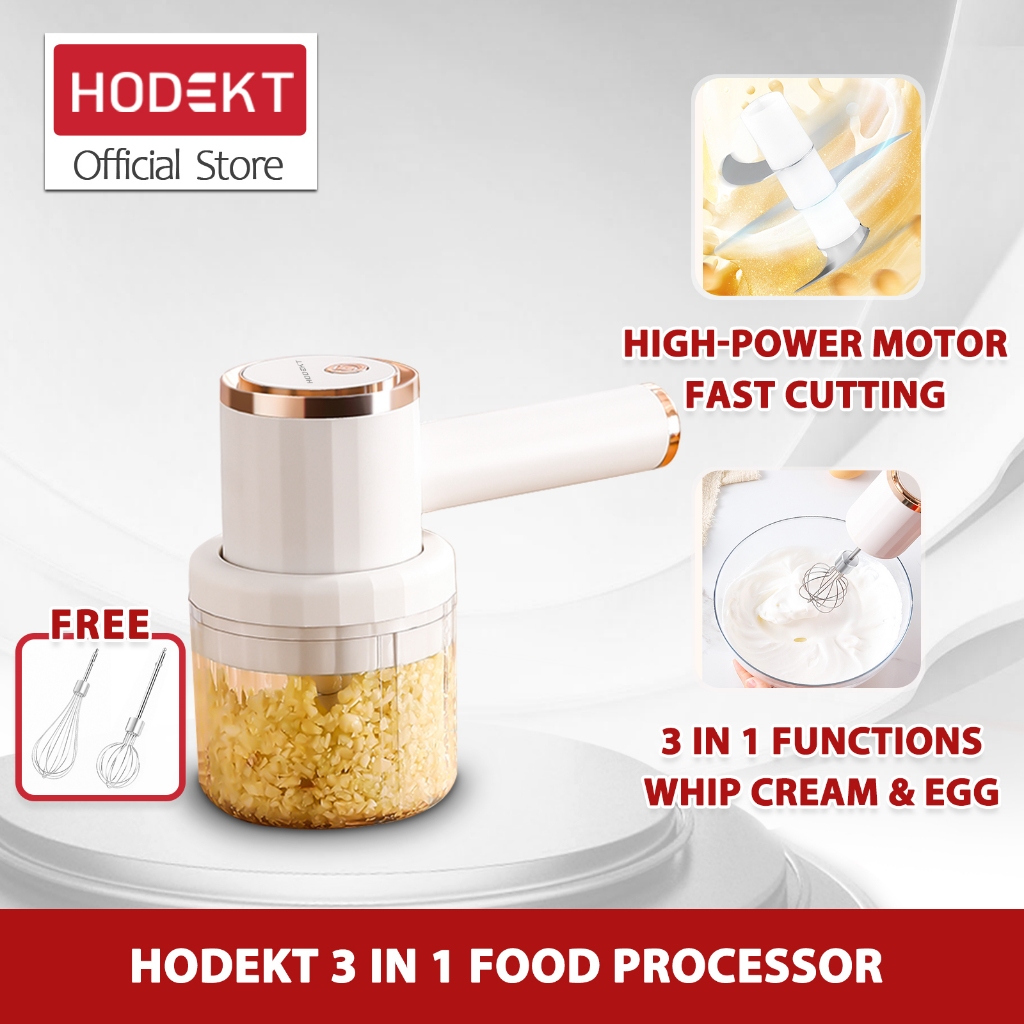 HODEKT 3 in1 Handheld Mixer Electric Whisk Multi-Functional Blender ...