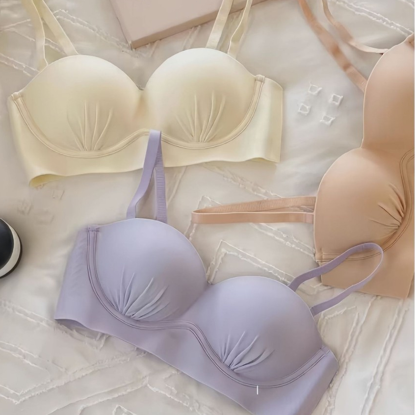 Original Summer Strapless Underwear Women's Small Breasts Gathered Look ...