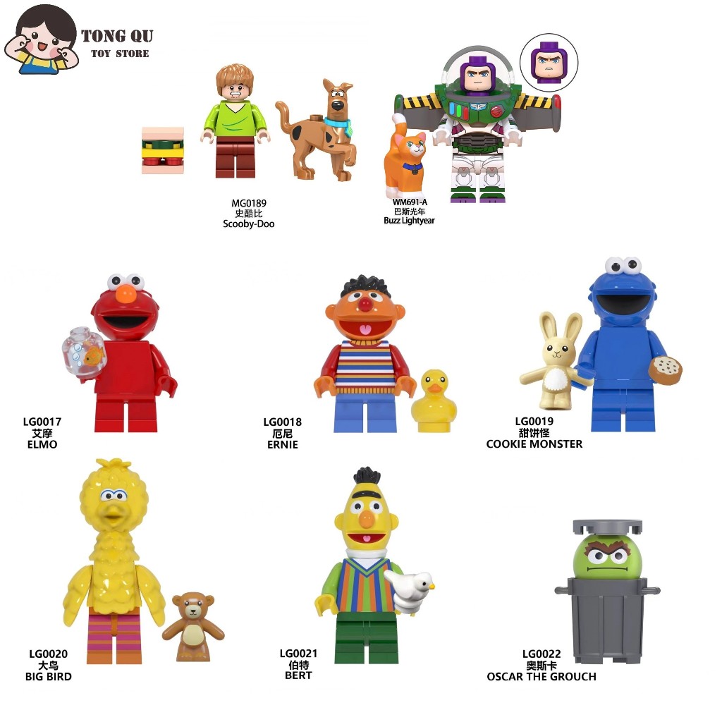 Anime Minifigures Sesame Street Scooby-Doo Building Block Dolls ...