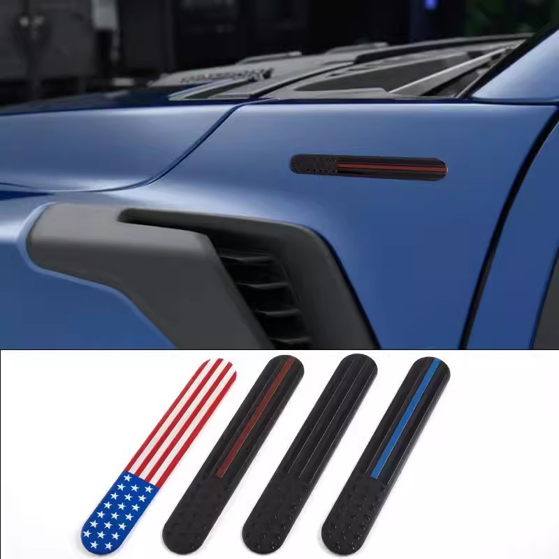 2PC 3D Metal aluminum USA U.S.A America Flag modification Logo General ...