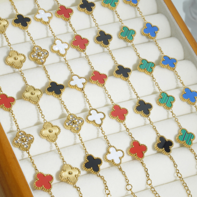 Classic versatile four leaf clover bracelet for women in Korea minimalist Instagram mother four ...
