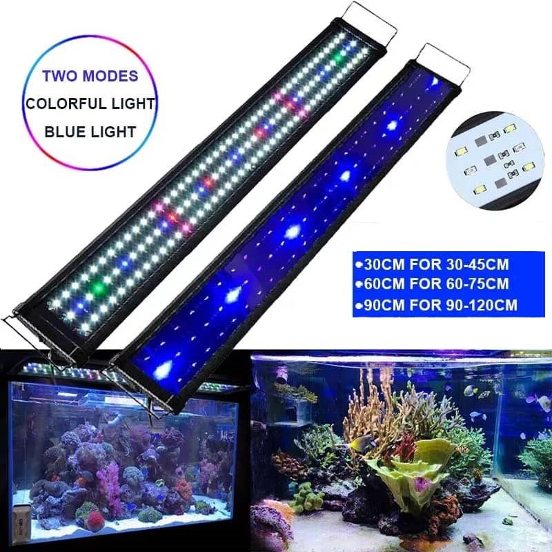 LED Aquarium Plant Light Multi-Color Full Spectrum 30-120cm Super Slim ...