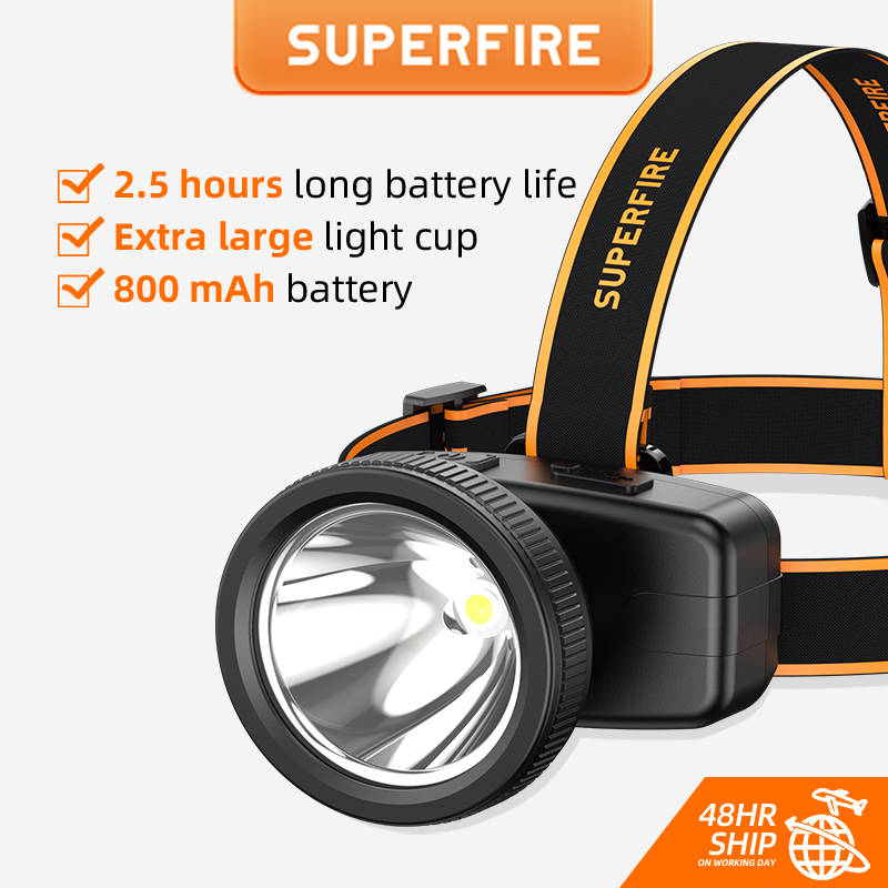 SUPERFIRE HL55 Ultra Bright Headlamp Waterproof Led Headlight USB Rechargeable Camping Portable ...