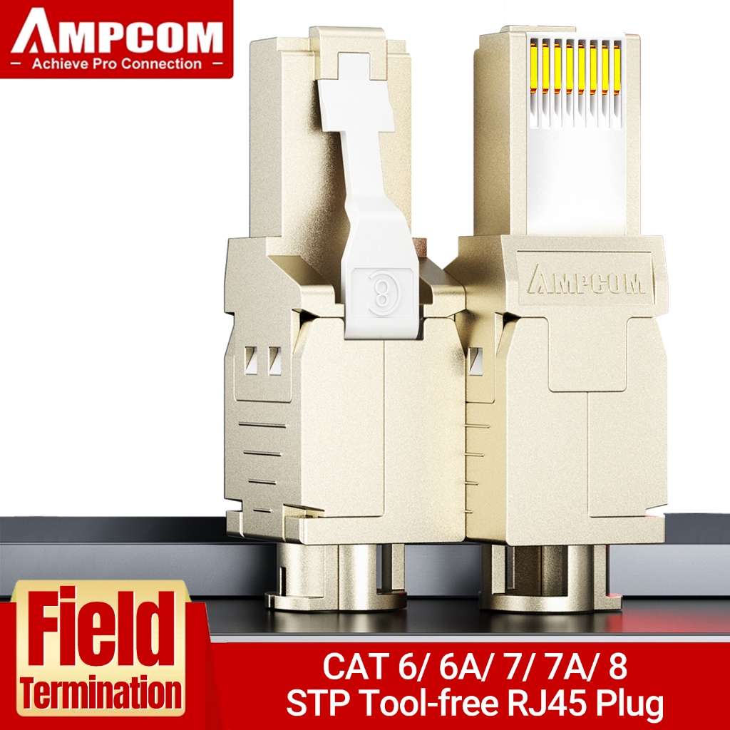 AMPCOM RJ45 Modular Plug CAT8 CAT7A CAT7 CAT6A CAT6 STP Network ... AMPCOM RJ45 Modular Plug CAT8 CAT7A CAT7 CAT6A CAT6 STP Network ...
