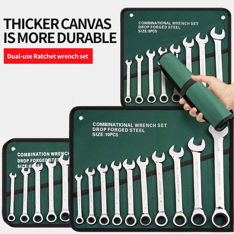 Plum opening 12-piece ratchet spanner set Household mirror chrome 15 ...