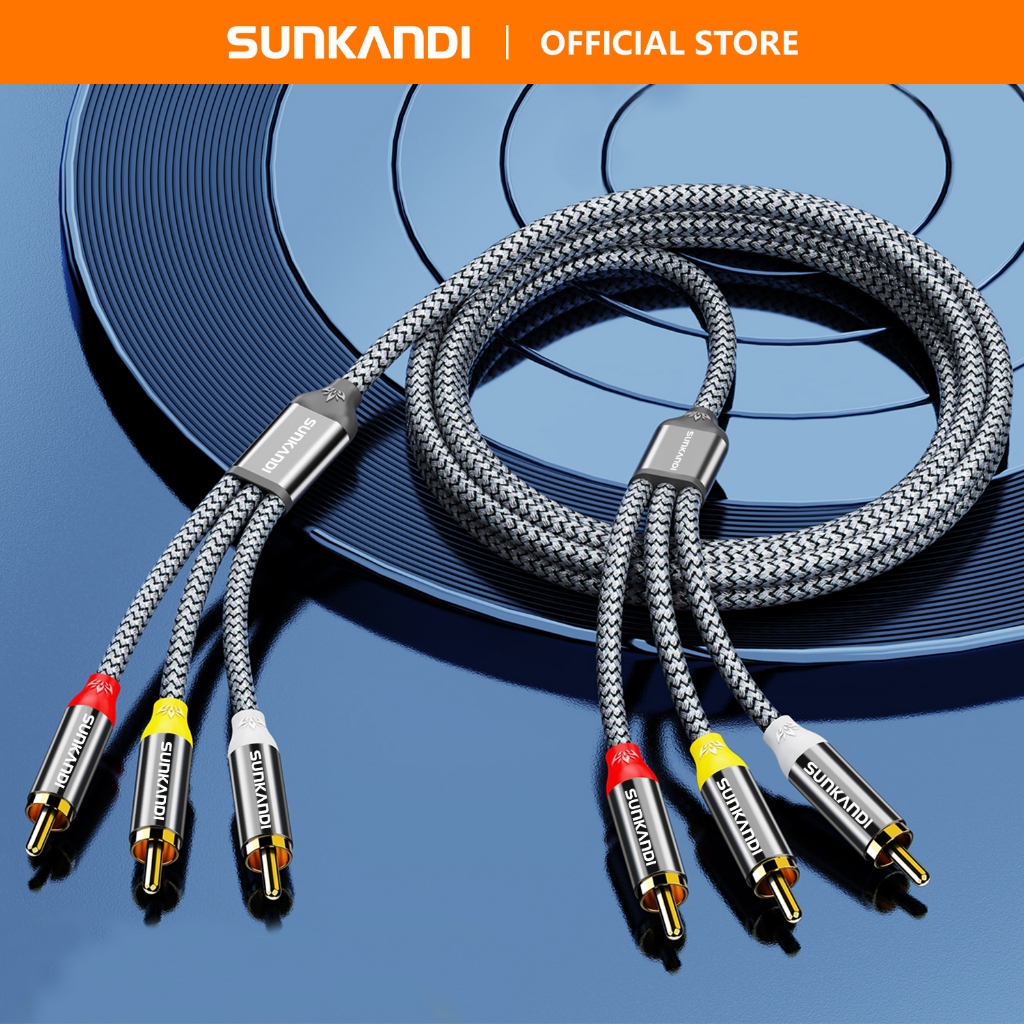 SUNKANDI 3RCA to 3 RCA Cable Audio Video Male to Male AV Cable for STB ...