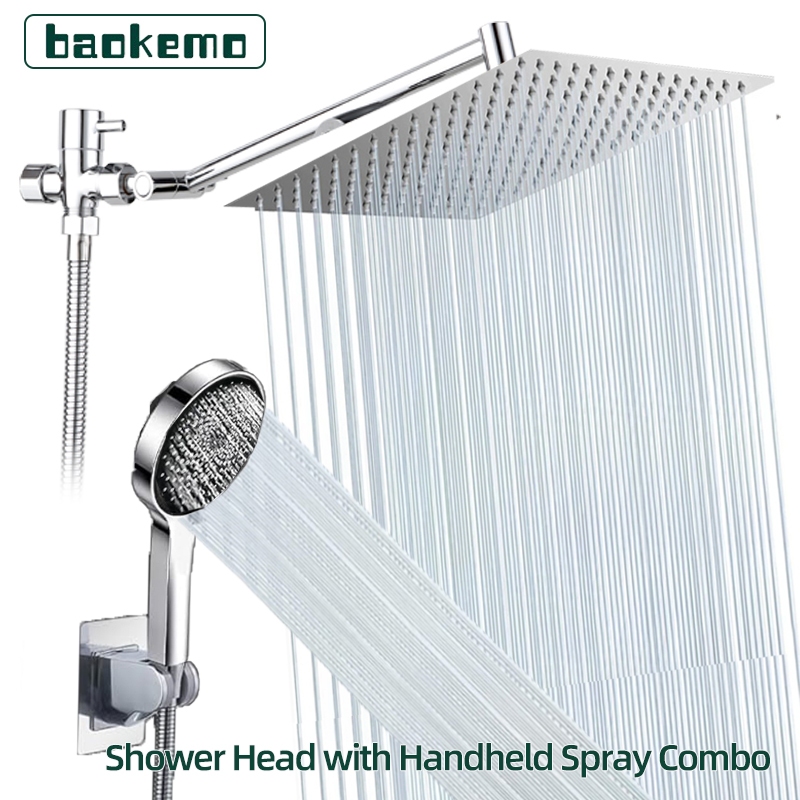 Baokemo 3-function Handheld Shower with Stainless Steel Angle ...