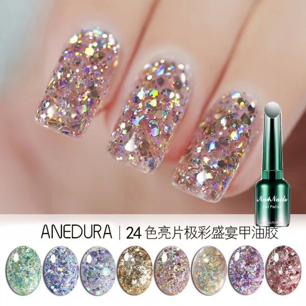 Flashing Diamond Sequin Nail Polish Gel New Colorful Shining ...