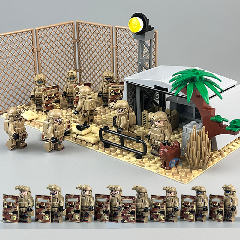 MOC Armed Soldier Minifigures Camp Base Toy Compatible with Lego Army ...