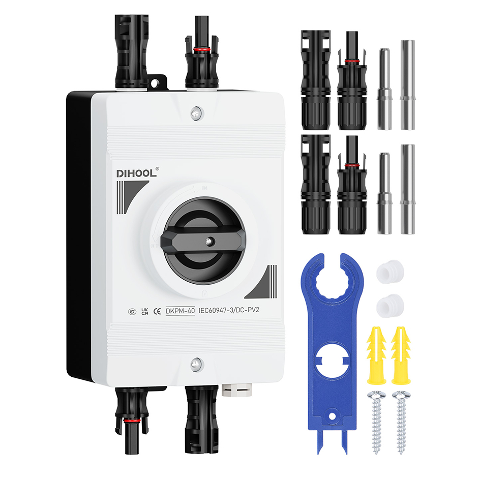 Solar Disconnect Switch DKPM PV DC Photovoltaic Isolation Switch 1500V 40A Outdoor Waterproof ...