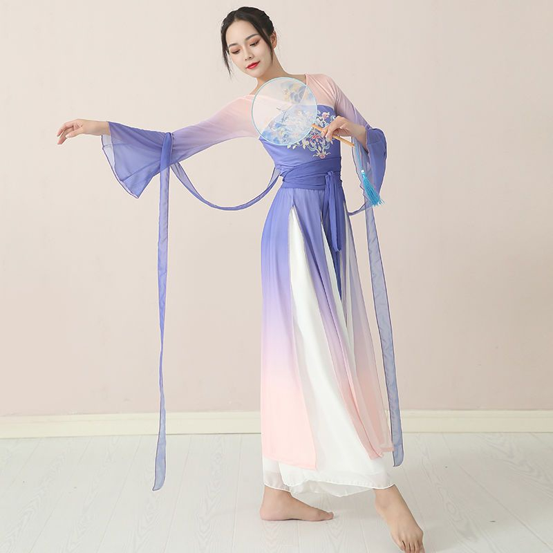 Classical dance clothing Clothes female elegant Fairy dress Costume Suit Chinese dance Folk ...