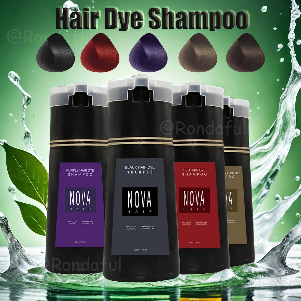 Nova Hair Dye Shampoo Gentle Hair Coloring Shampoo White Hair Shampo ...
