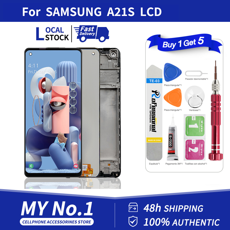 Original LCD with Frame For Samsung Galaxy A21s A217 SM-A217F/DS LCD Display Touch Screen ...