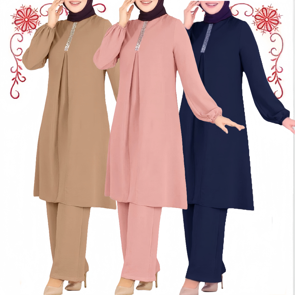 Baru Raya 2025 Viral Ready Stock One Set Women Outfit Ironless Muslimah ...