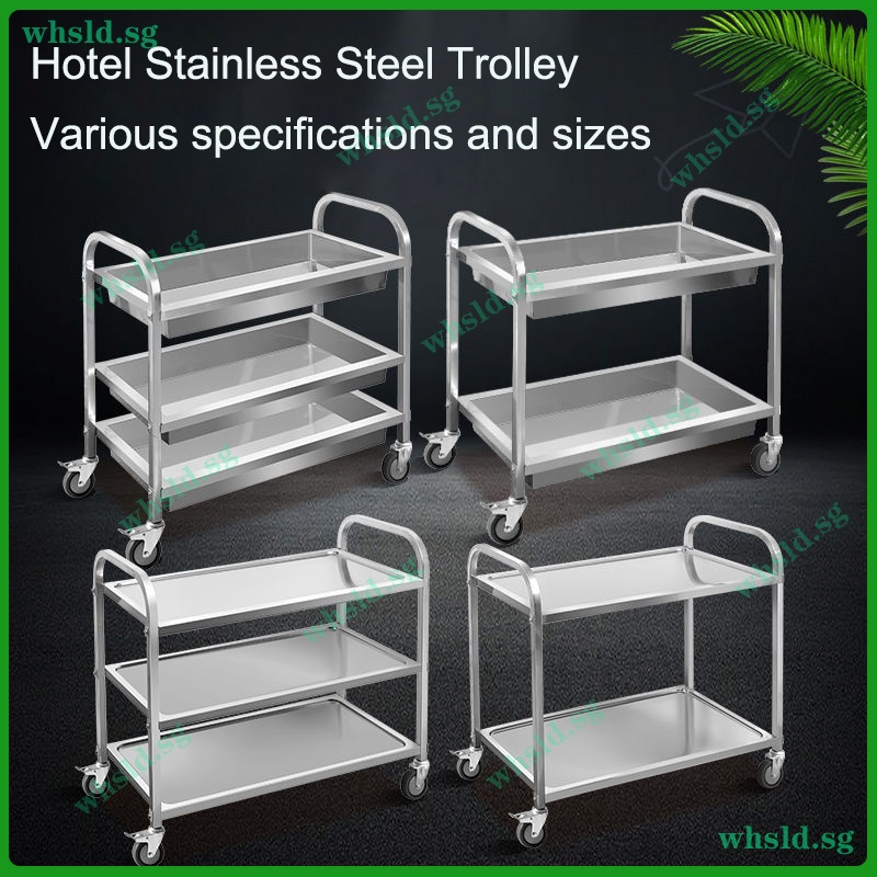 Stainless steel trolley with wheels food trolleyThickened Food Truck ...