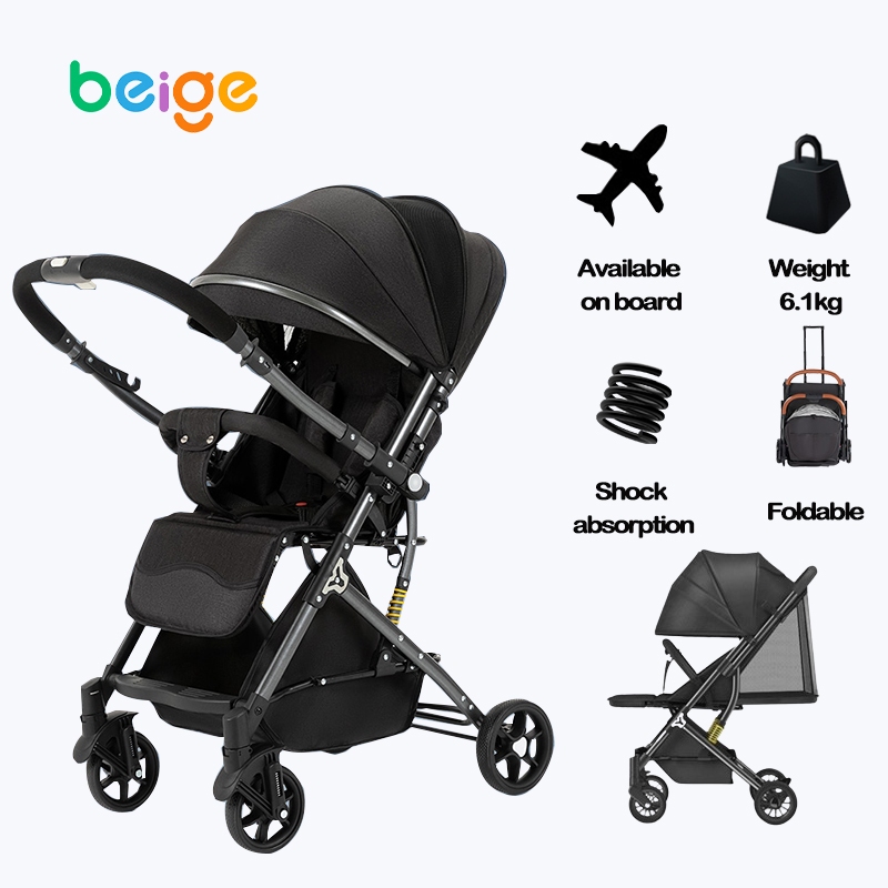 Beige Stroller baby Compact Stroller Cabin Travel Strollers Compact ...