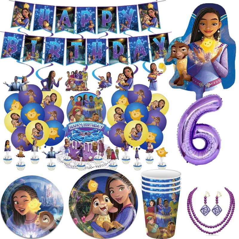 Wish Disney Birthday Party Decorations Asha Goat Balloons Disposable ...