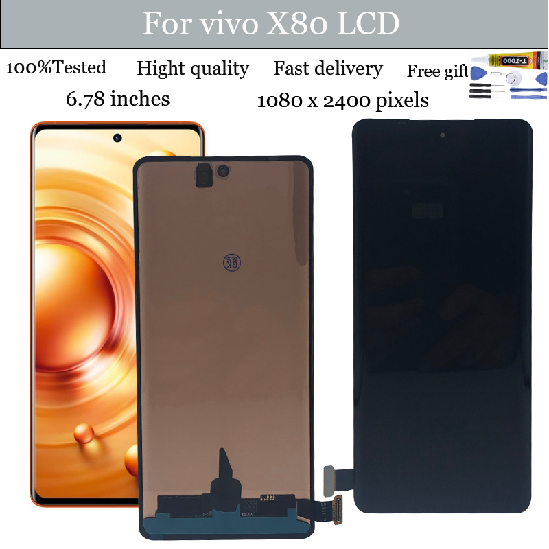 Original AMOLED For Vivo X80 LCD Display and Digitizer Panel Assembly ...