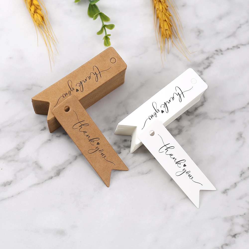 Kraft Paper Tag 50/PCS Gift Thank You Card Gift Decoration Tag Baking ...
