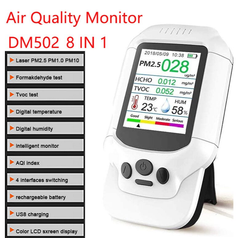 Air Quality Monitor, Formaldehyde Detector, Temperature & Humidity ...
