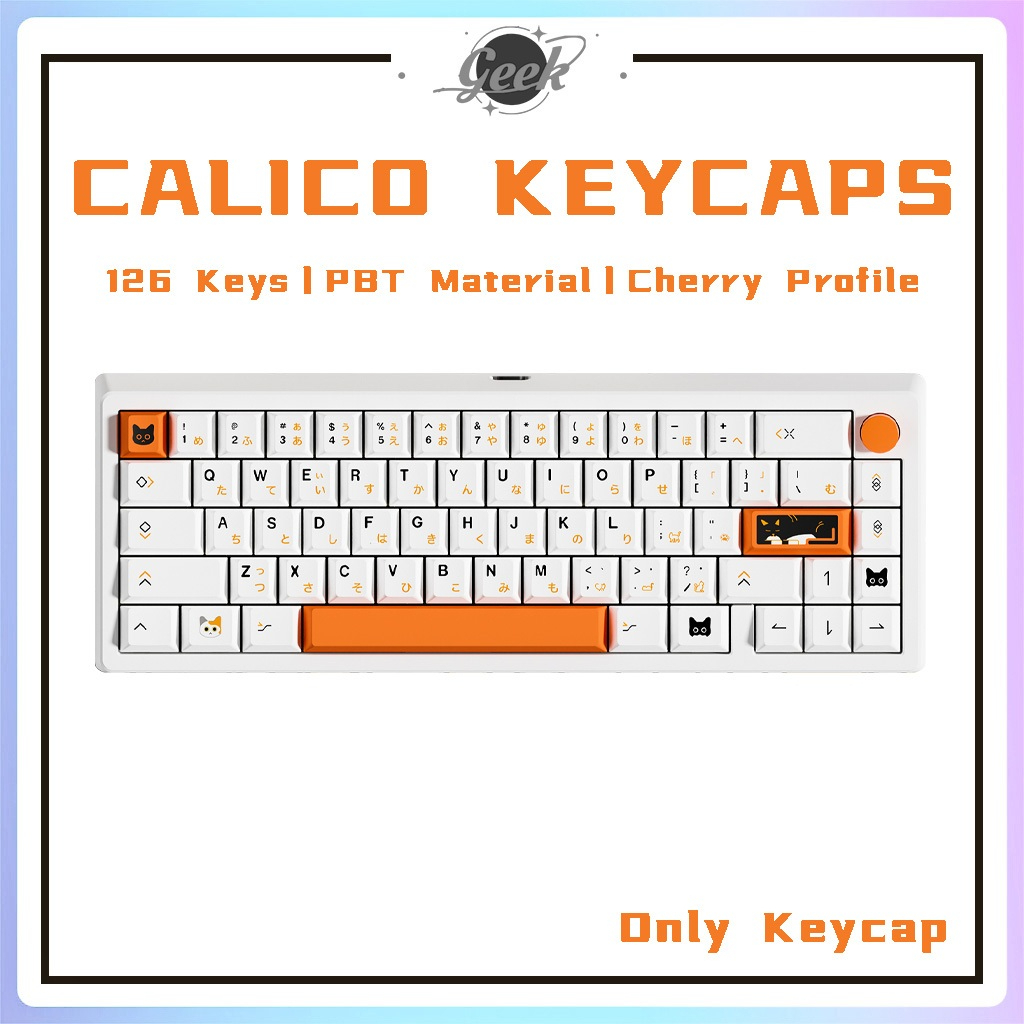 Calico Keycaps PBT Dye-sub Cherry Profile Keycap Custom Keycaps ...