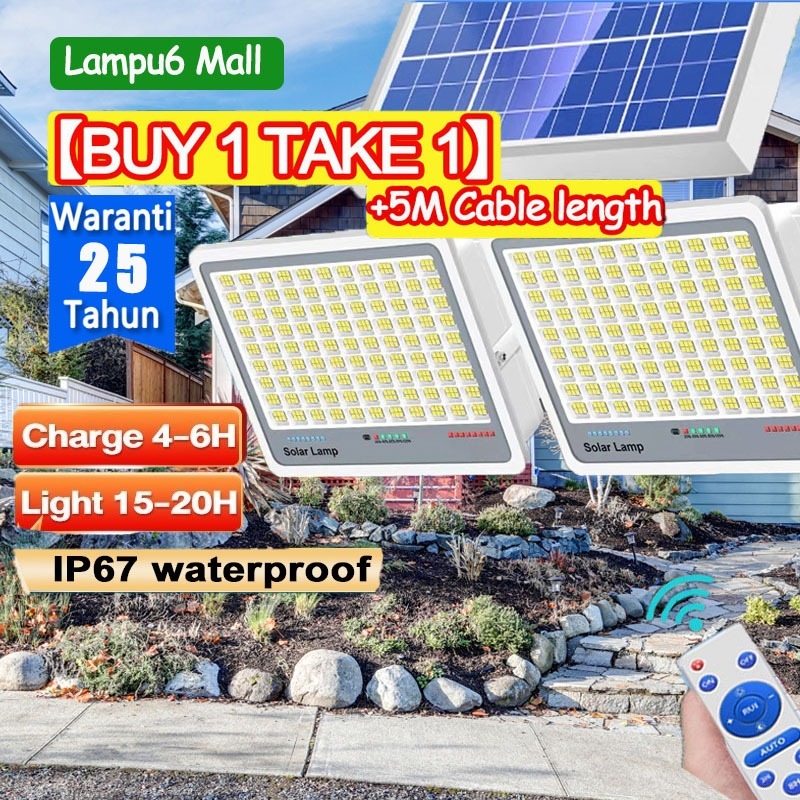 【BUY 1 TAKE 1】solar light outdoor waterproof IP67 600W 800W 1000W outdoor flood light indoor ...