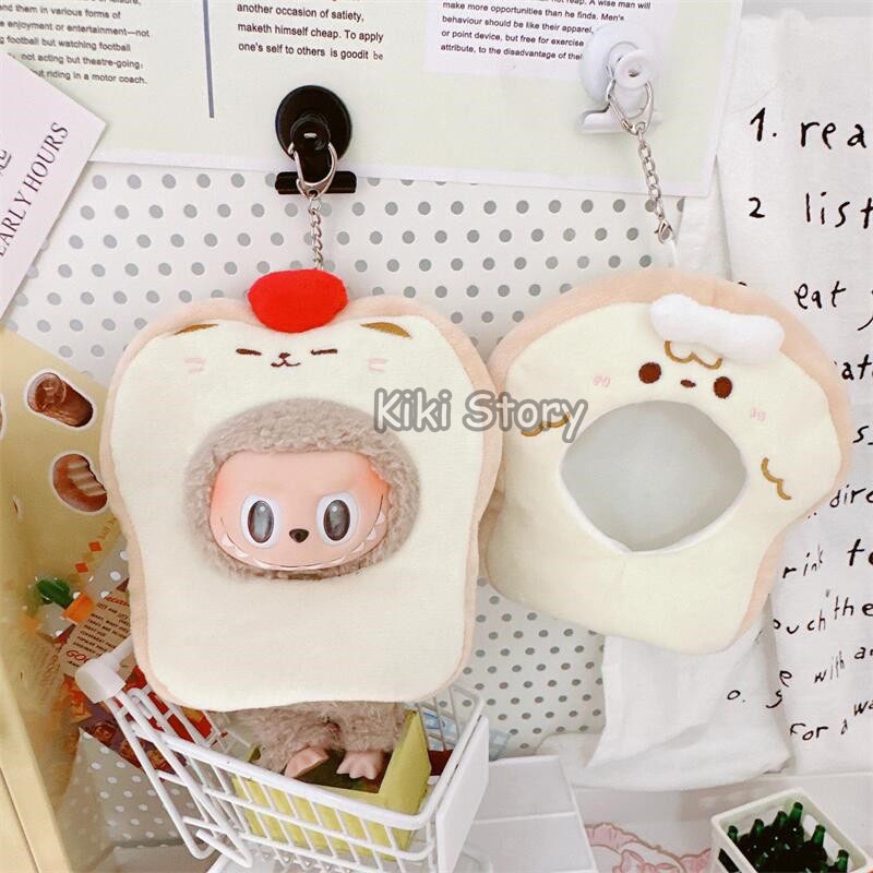 Labubu Macarons Apple Headwear K-Pop 10CM Cotton Doll Clothes Toast Hat ...