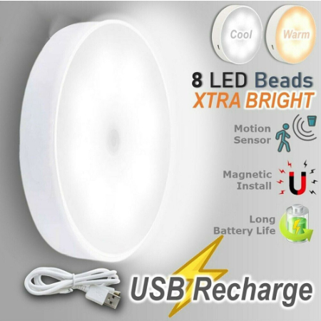 LED circular rechargeable intelligent induction light, wireless motion ...